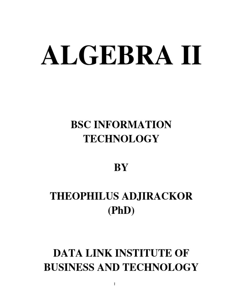 Algebra Ii | PDF