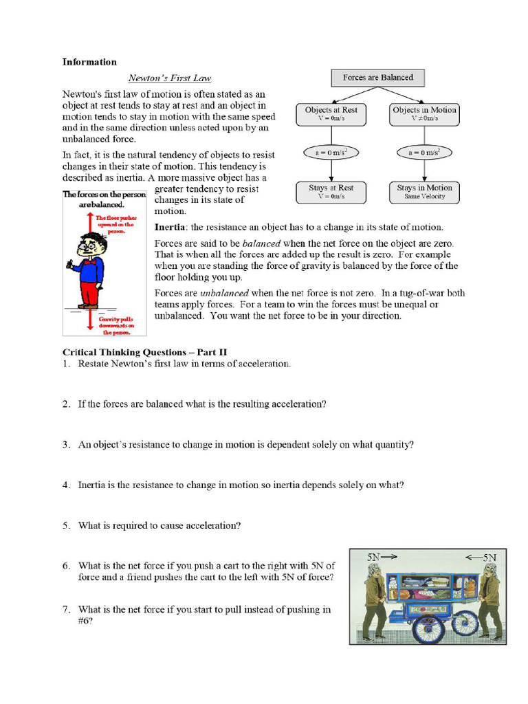 Force 2 (Newton's First Law) | PDF