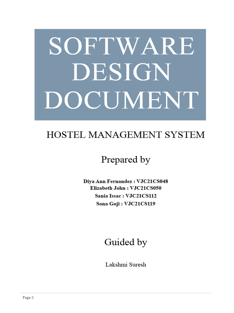 Software Design Document Software Design Document Software Design Document | PDF | Databases ...