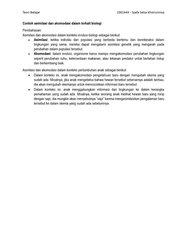 Teori Belajar - Syafa Salsa K | PDF