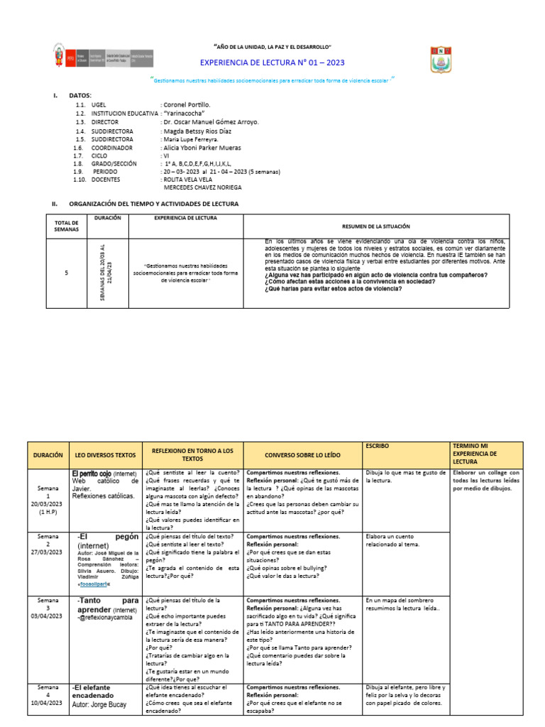 PLAN LECTOR 1ER ALO (1) | PDF | Comunicación escrita | La lingüística aplicada