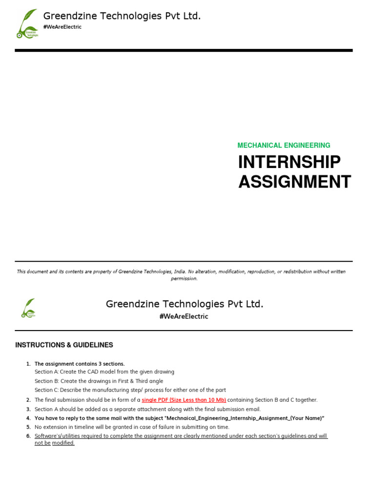 Mechanical Engineering Internship Assignment | PDF | Computer Aided ...