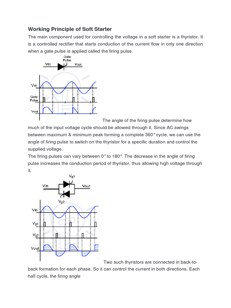 Soft Starter Working Principle Explained | PDF | Electric Motor | Rectifier