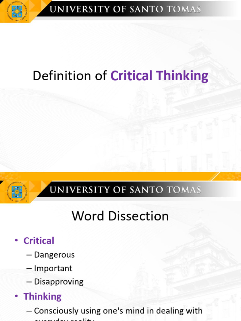 Introduction To Critical Thinking Part 2 | PDF