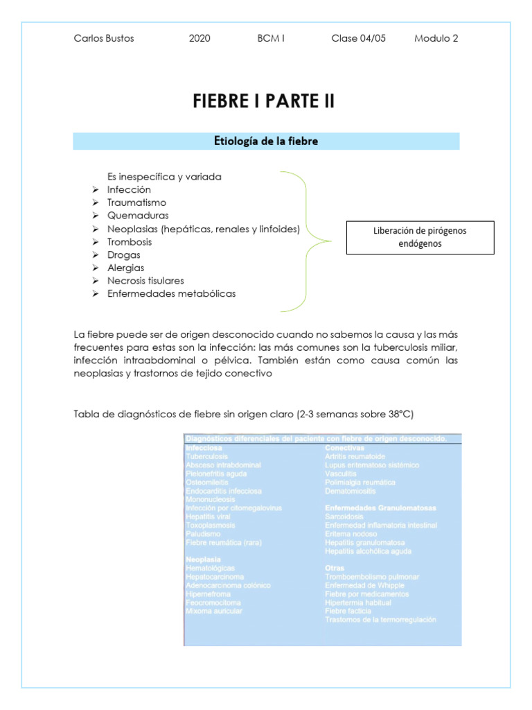 Copia de Clase 28. Fiebre (Parte 2) | PDF | Fiebre | Termorregulación