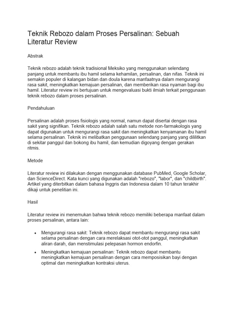 Teknik Rebozo Dalam Proses Persalinan | PDF