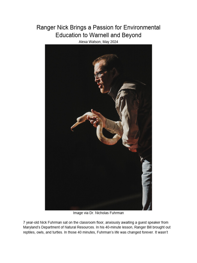 Ranger Nick Profile Piece | PDF | Learning | Behavior Modification