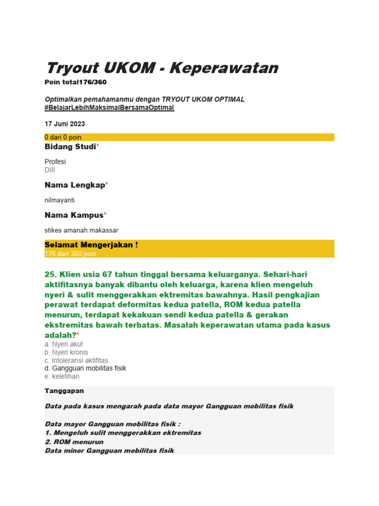 Tryout UKOM. Bagian Ke 2 | PDF | Pengembangan Diri