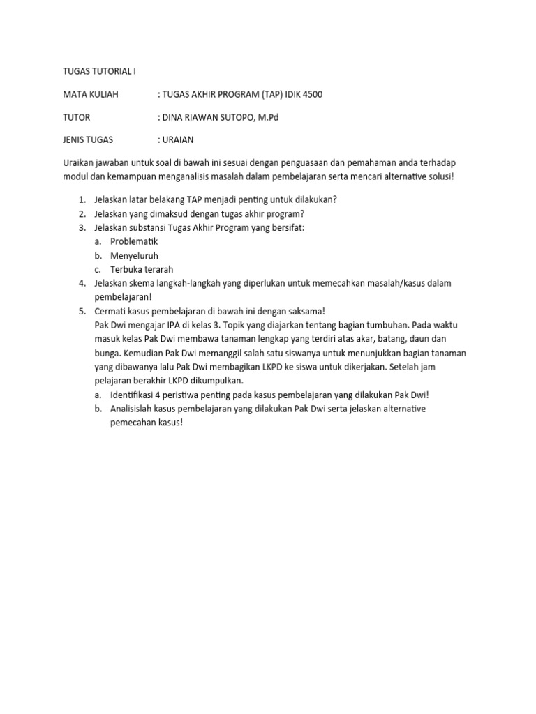 Tugas 1 TAP | PDF