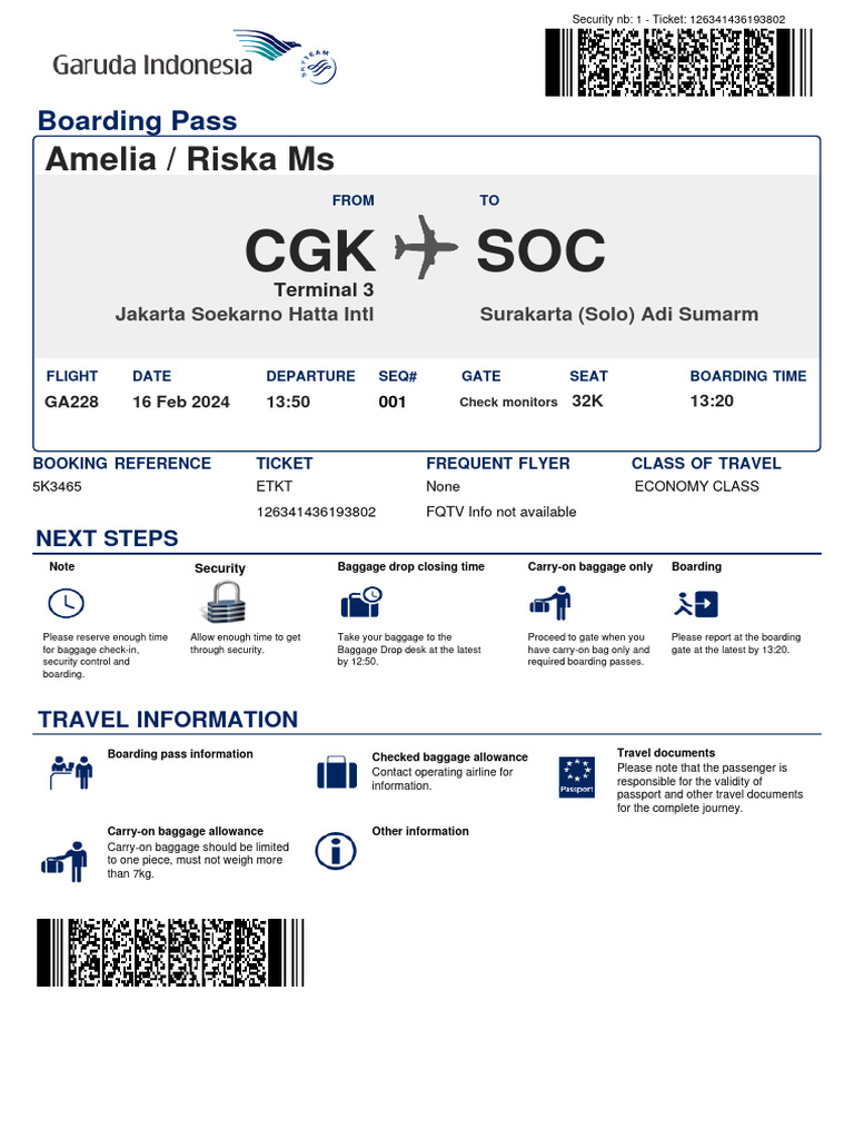 SOC CGK: Amelia / Riska Ms | PDF | Baggage | Aviation