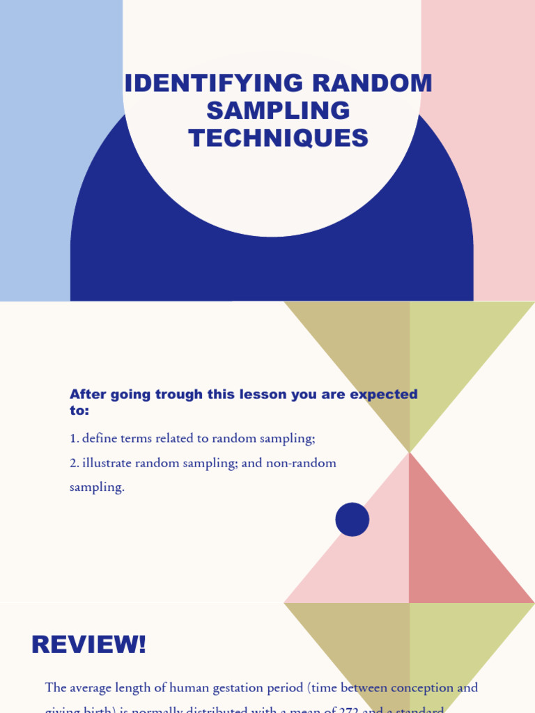 Identifying The Different Random Sampling Techniques 2024 | PDF | Sampling (Statistics) | Variance