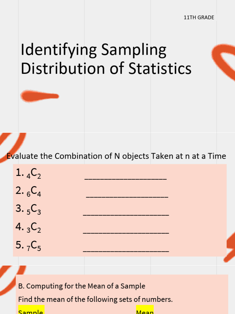Sampling Distribution and Mean Calculation | PDF | Mean | Variance