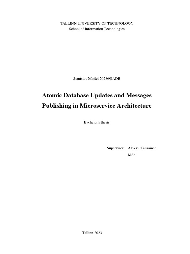 Atomic Database Updates and Messages Publishing in Microservice ...