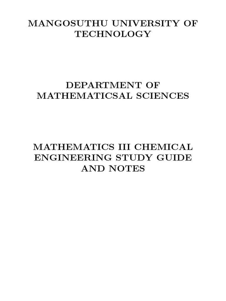 Mathematics III Chemical Engineering Study Material | PDF | Ordinary ...