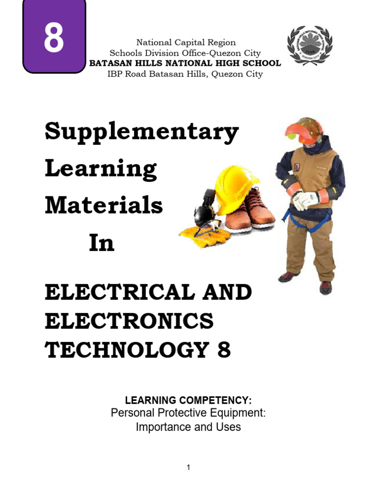 SLeM 3 Elect L. Electronics Tech PPEs Escandor 8 STE Revalidated | PDF | Personal Protective ...