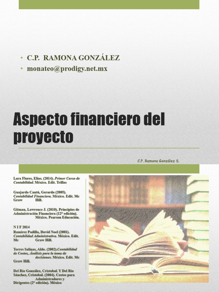 1 Aspecto Financiero Del Proyecto | PDF | Contabilidad | Contador