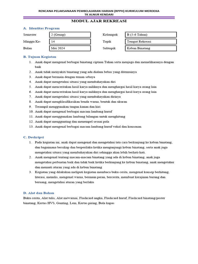 Modul Ajar Rekreasi | PDF