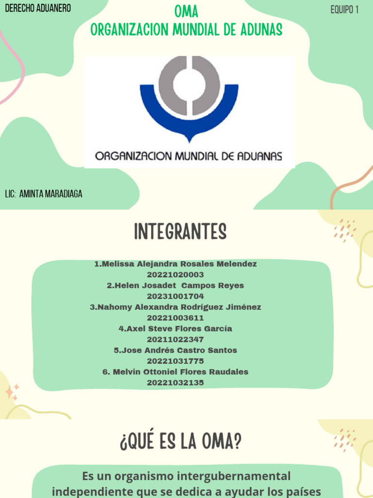 Presentacion OMA grupo 1 _20240408_072426_0000 | PDF | aduana | El ...