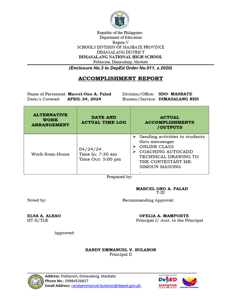 ACCOMPLISHMENT-REPORT | PDF