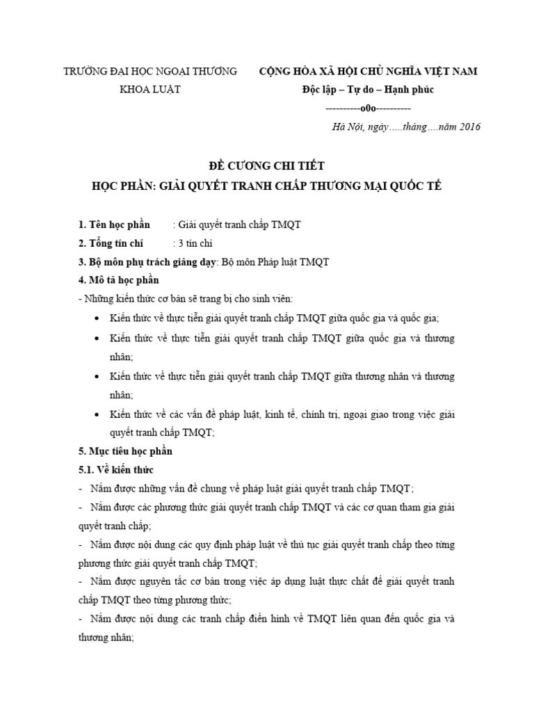 LTMQT.45. PLU409 Giai Quyet Tranh Chap Trong Thuong Mai Quoc Te | PDF