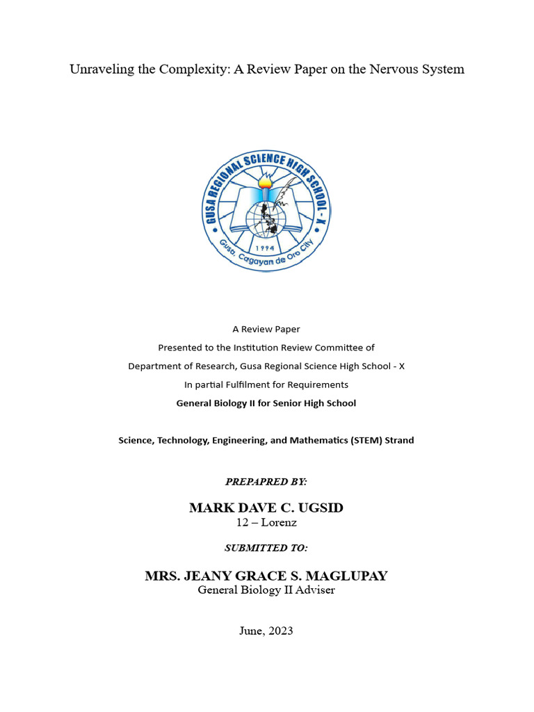 Ugsid Review-Paper Gen-Bio | PDF | Parkinson's Disease | Cerebral Cortex