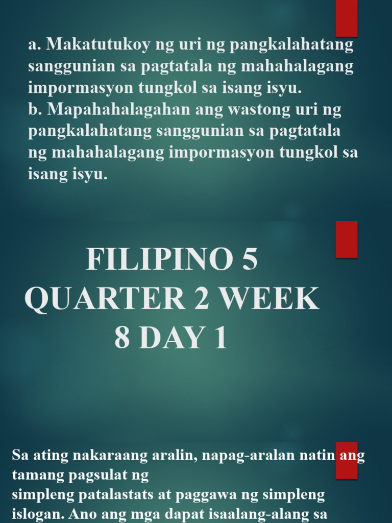 Filipino 5 Q2 W8 | PDF