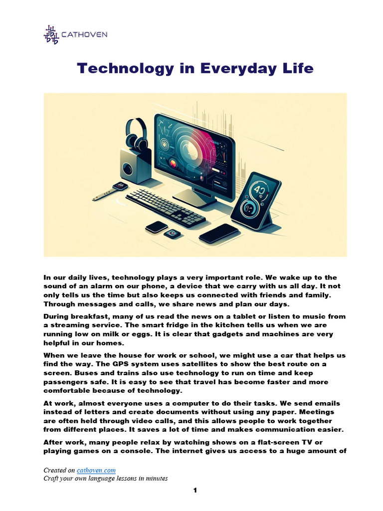 Technology's Role in Daily Life | PDF | Telephone | Books