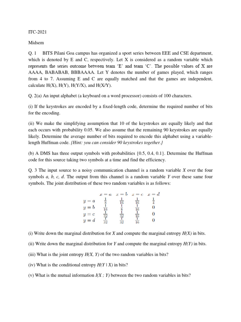 ITC Midesm | PDF | Data Compression | Computing