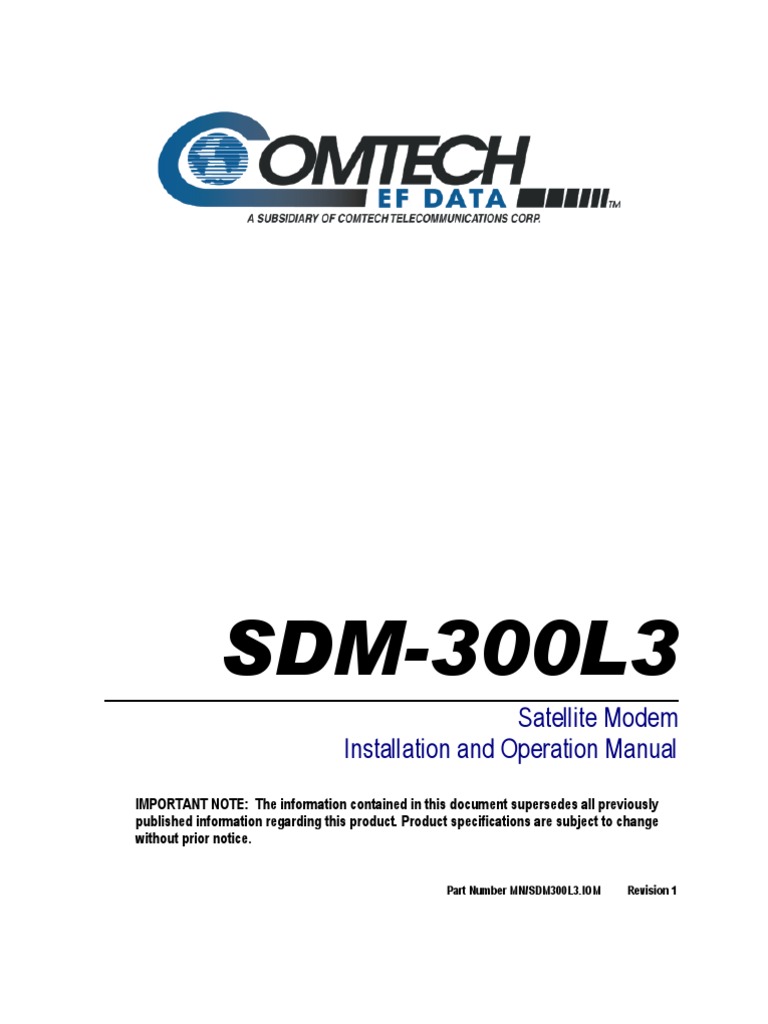 Manual SDM 300L3 | PDF | Modulation | Computer Data