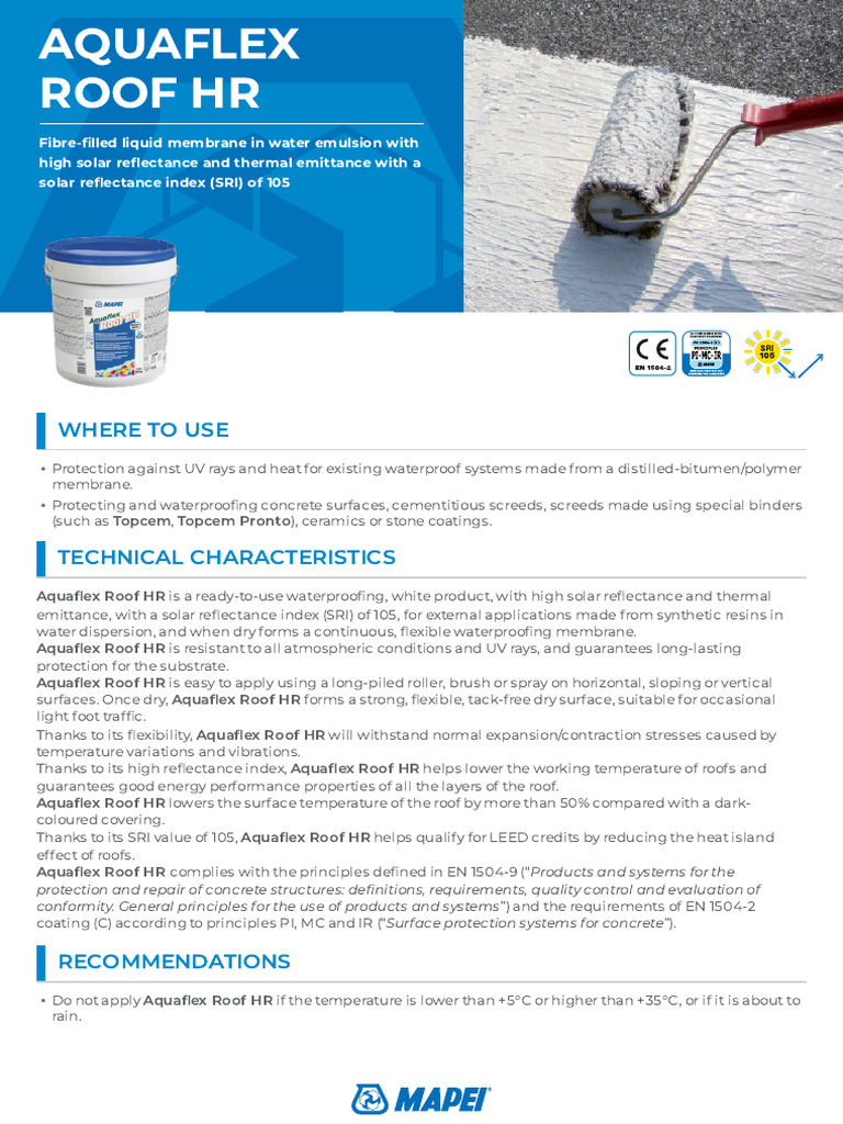 1 02152 Aquaflex-Roof-Hr en | PDF | Roof | Concrete
