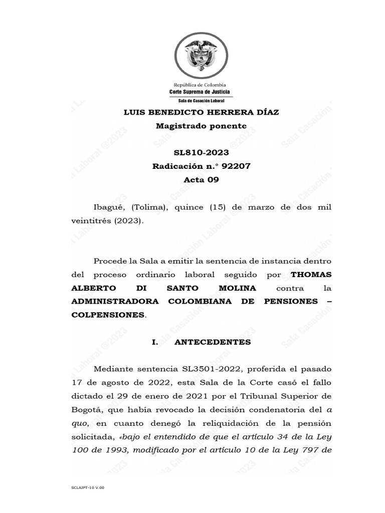 SL810-2023 Como Liquidar Semanas de Pension Excedidas | PDF | Pensión ...