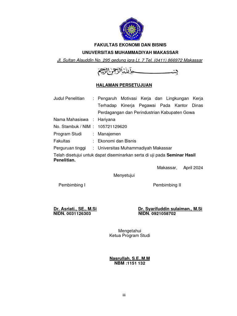 Halaman Persetujuan | PDF