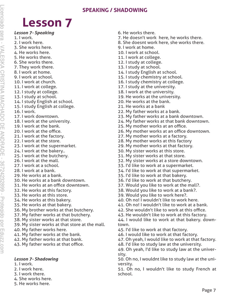 E Speaking Shadowing 7 | PDF | Food Retailing | Retailing