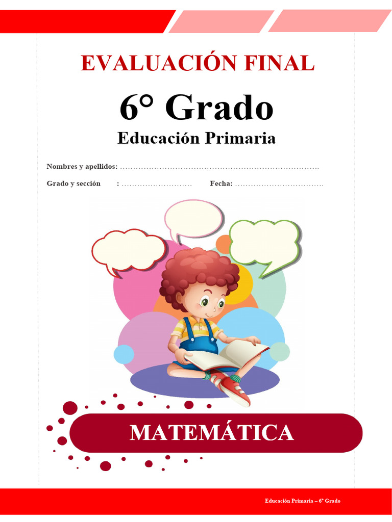MAT 6° - EVALUACIÓN FINAL | PDF