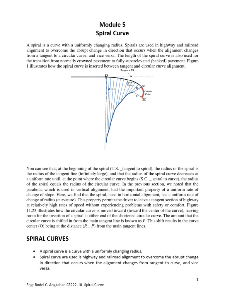02 CE222 18 Learning Module 5 Spiral Curce - 2CE 1 | PDF | Differential ...