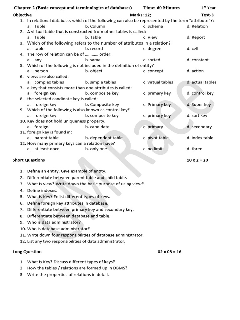 Chapter 2 Complete | Download Free PDF | Relational Database | Table (Database)