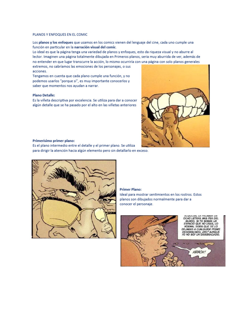 Planos y Enfoques en El Comic | Descargar gratis PDF | Cómics