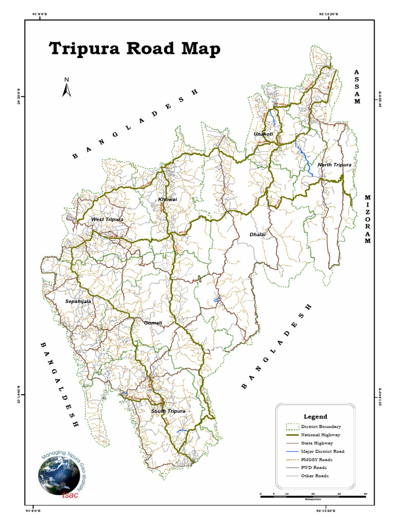 Tripura National Highways Map | PDF
