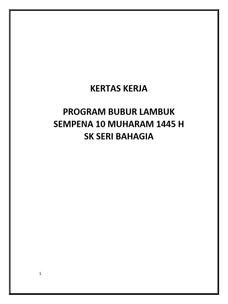 Kertas Kerja Bubur Asyura Serba23 | PDF