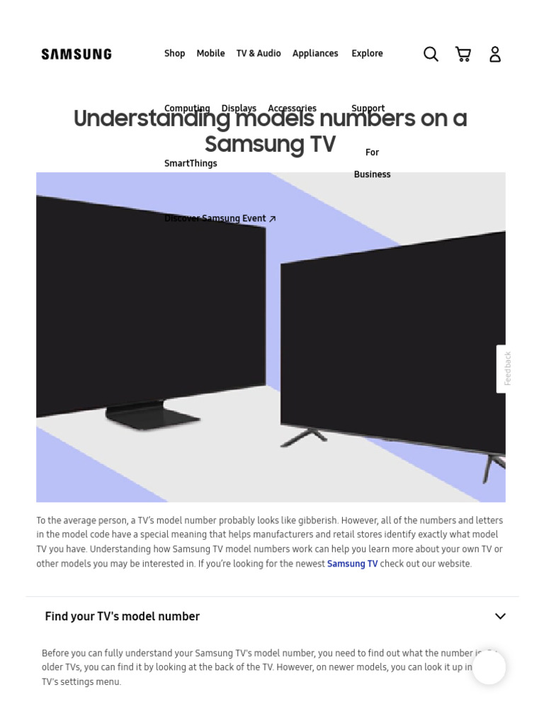 Understanding Models Numbers On A Samsung TV | PDF | Television ...