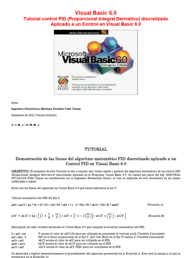 Algoritmo PID Discreto (Aplicación para Programación Visual Basic 6.0 ...