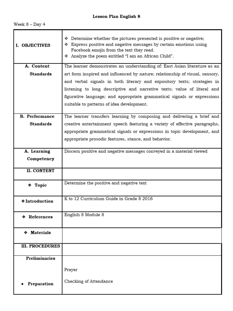 English 8 Quarter 2-W8-Day 4 | Download Free PDF | English Language ...