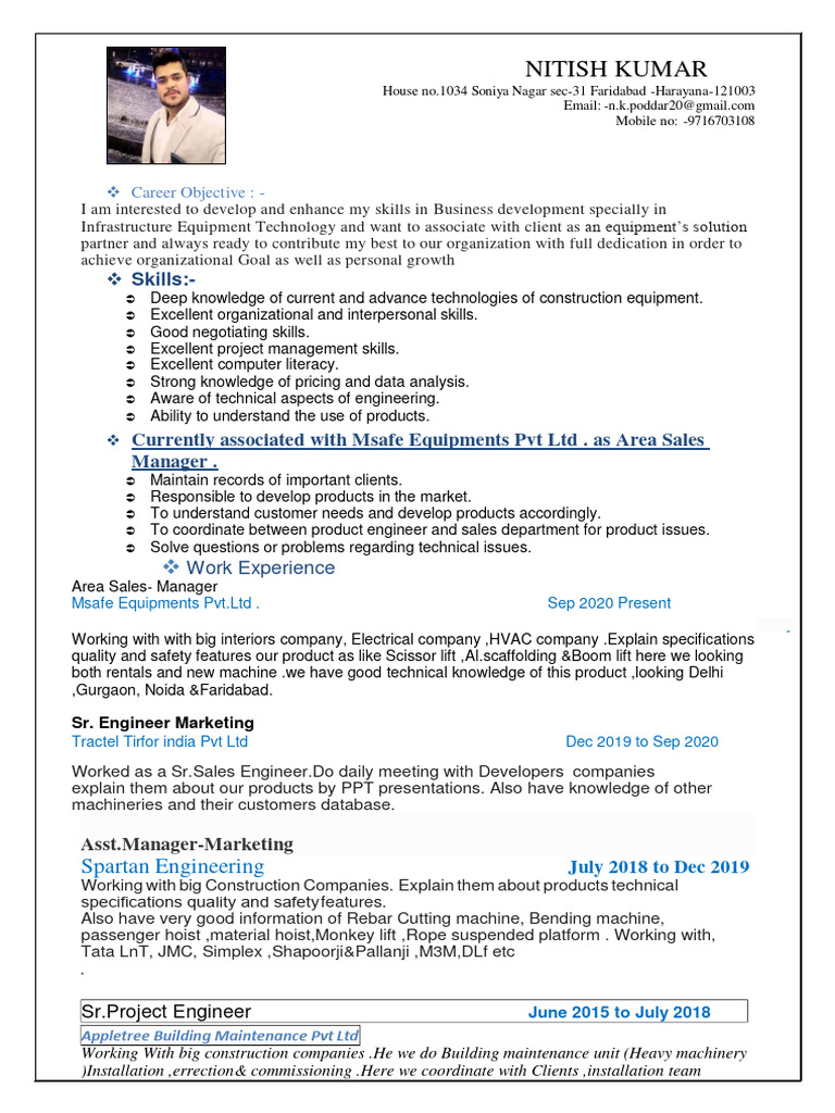 0 - 0 - Nitish Kumar CV 2021 | PDF | Engineering | Business