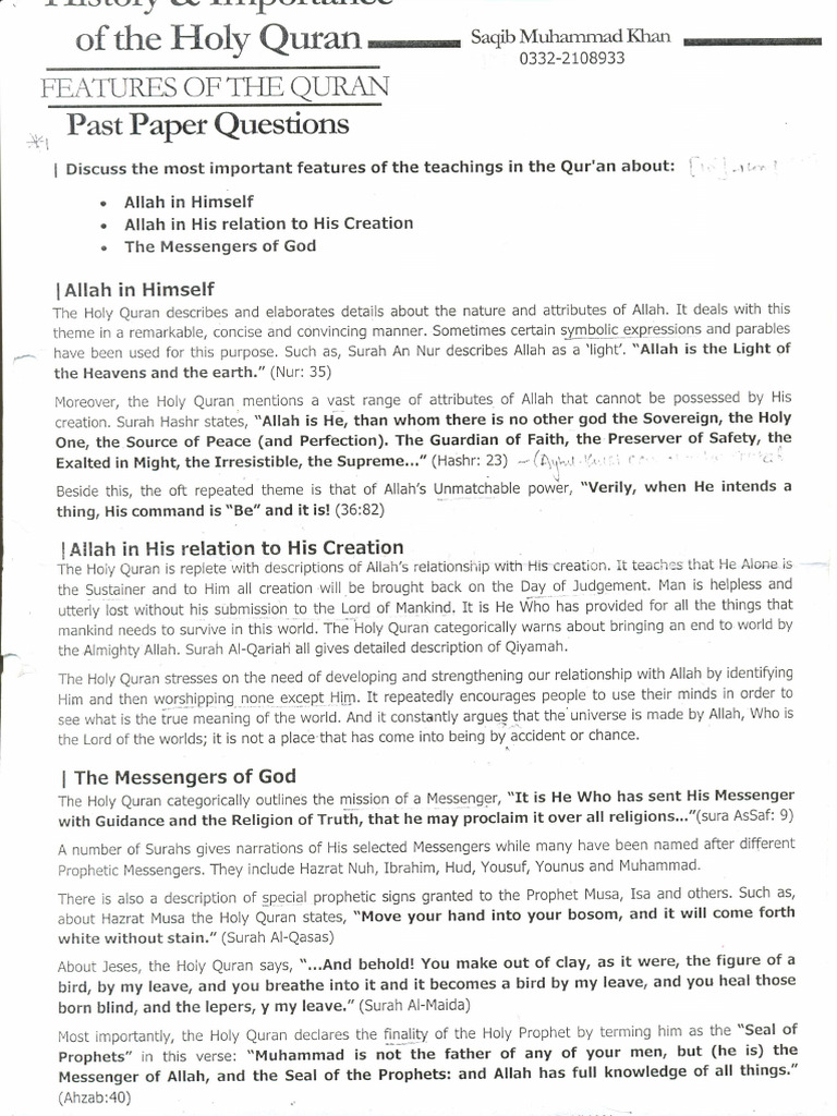 Islamiat Notes | PDF