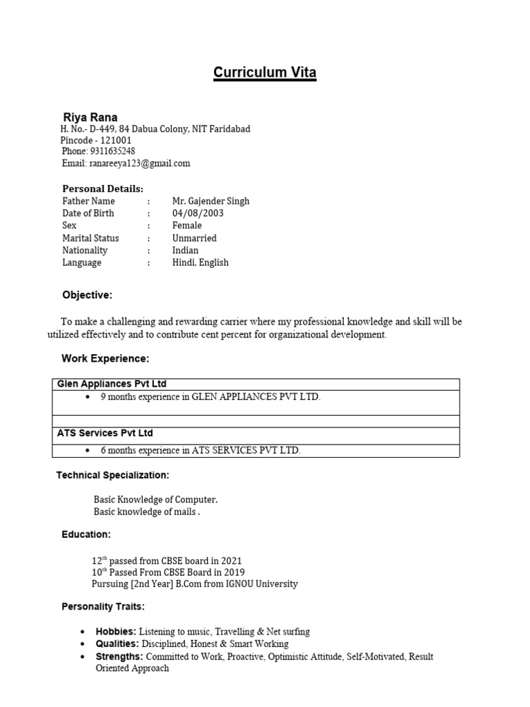 Riya+Rana+Resume (1) | PDF