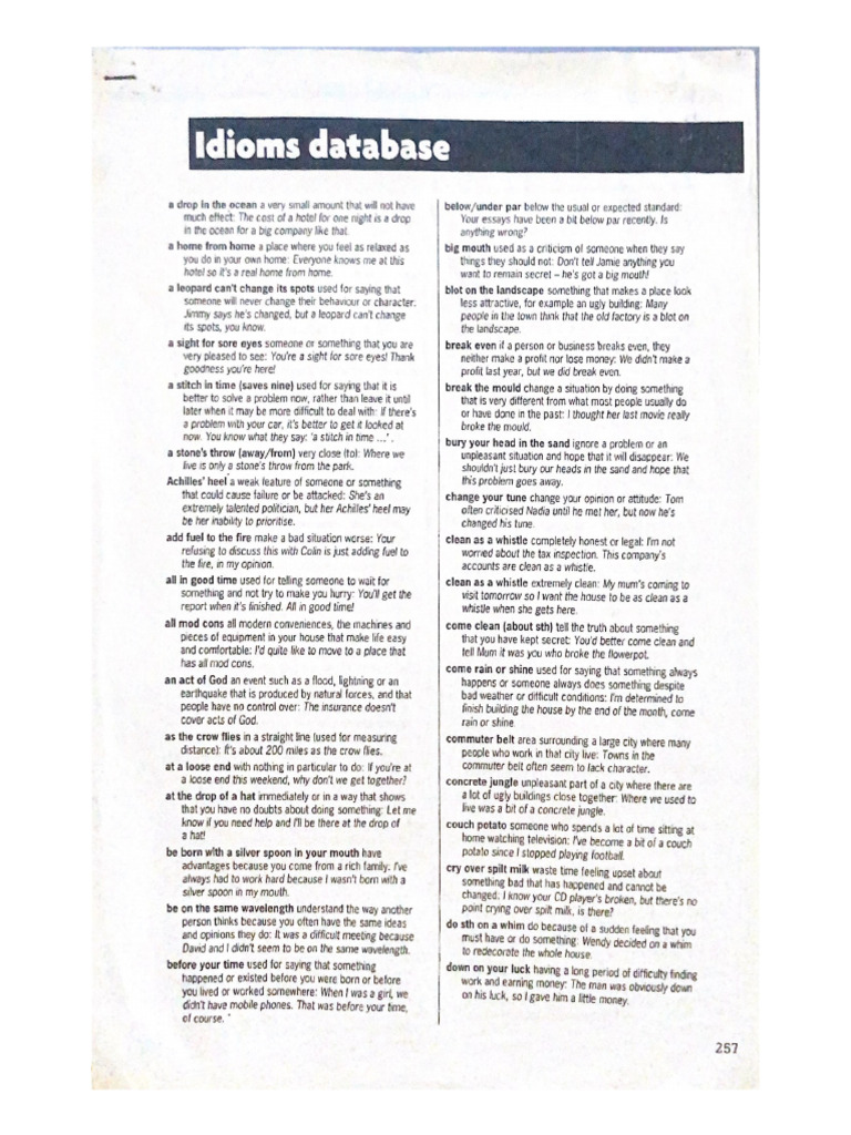 Idioms Database | PDF
