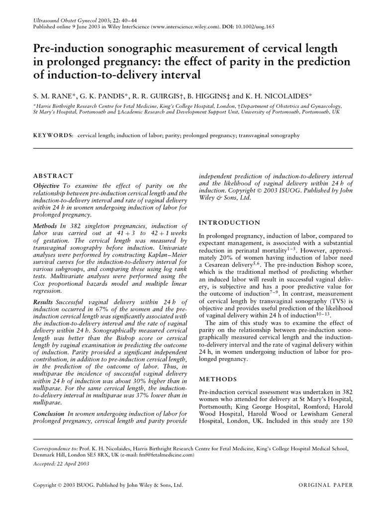 OBST Cervical Length US Pre Induction | PDF | Childbirth | Pregnancy