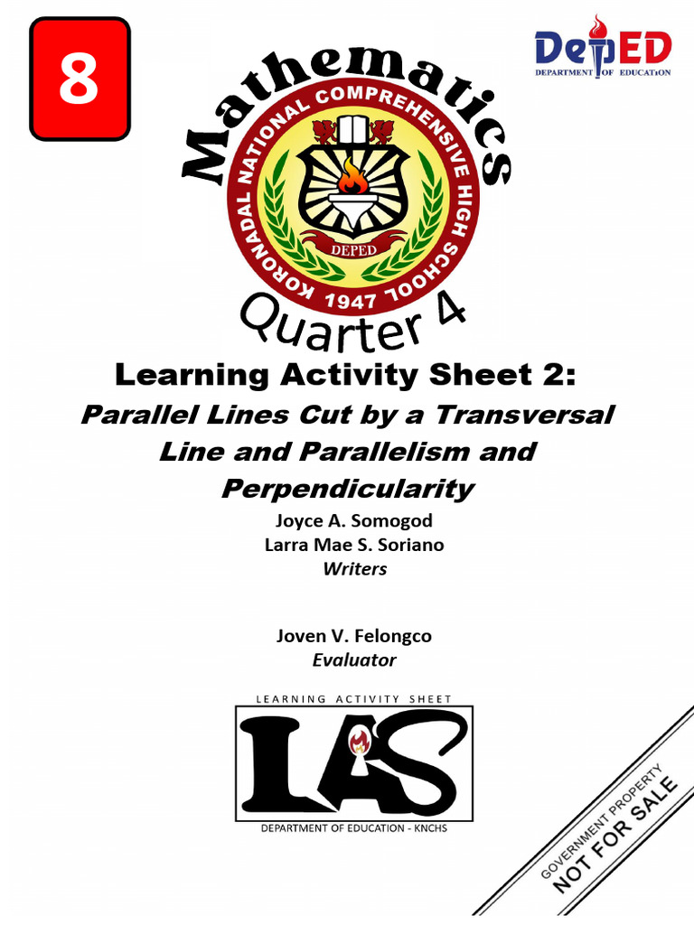MATH-8-Q4-LAS-2 | PDF | Angle | Perpendicular