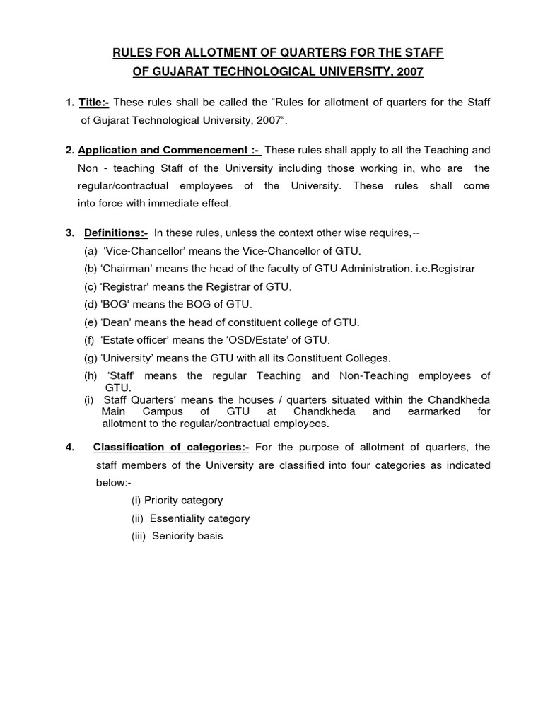 New Qtrs Rules Modified | PDF | Lease | Justice