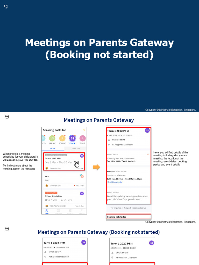 PG User Guide For Parents - Meetings Feature (Annex C) - 1 | PDF ...